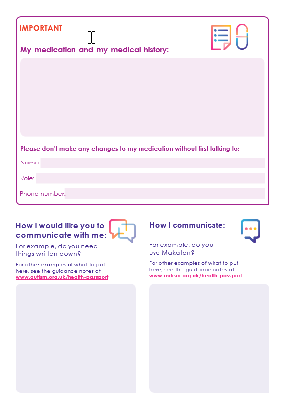 Communication Passports Templates - Special Passports